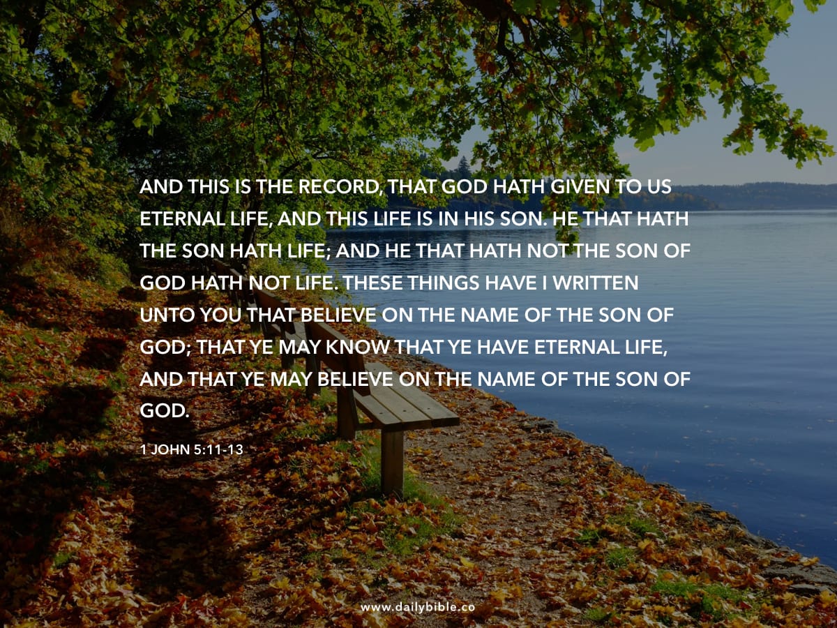 1 John 511 13 Daily Bible Inspirations Outdoor Outdoor Bench Images