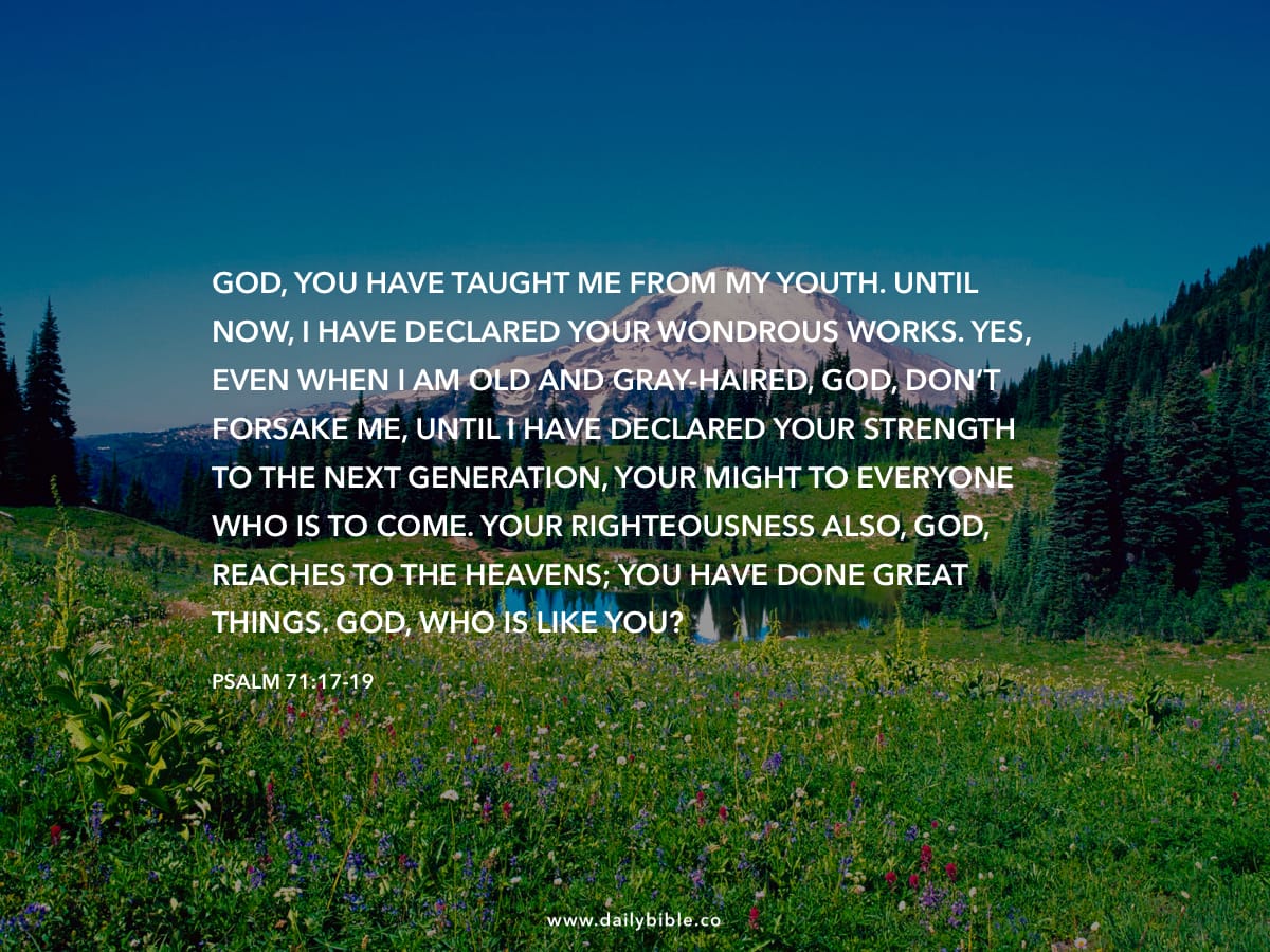 Psalm 71 17 19 Daily Bible Inspirations