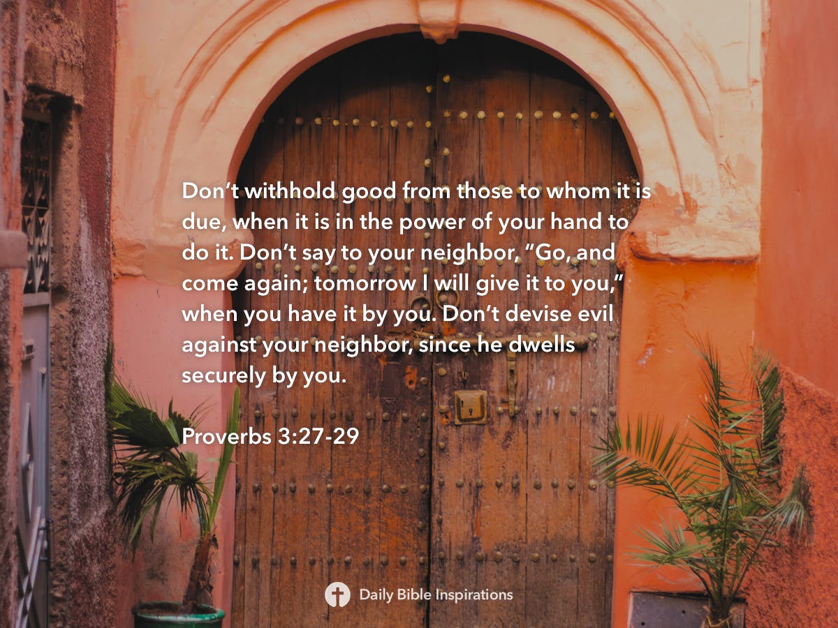 Proverbs 3:27-29 - Daily Bible Inspirations