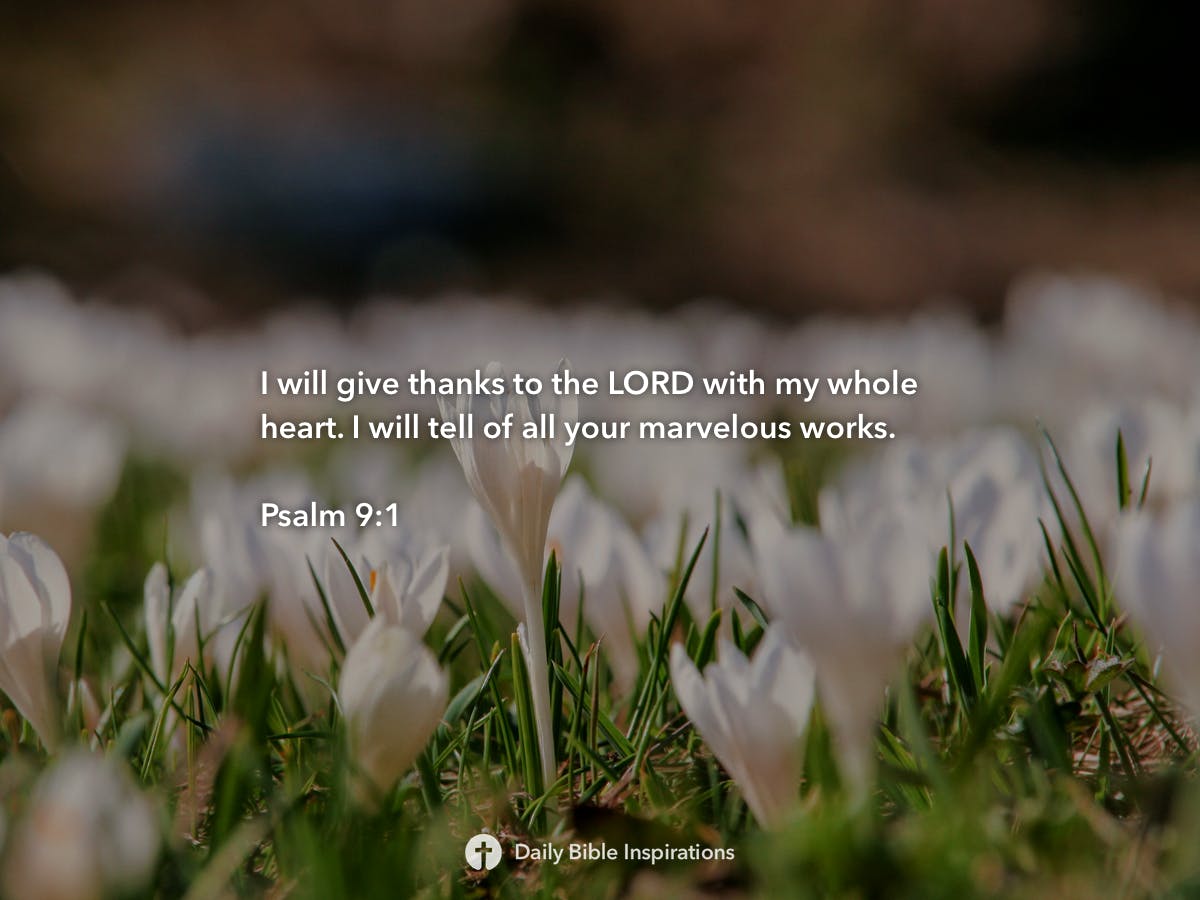 Psalm 9:1 - Daily Bible Inspirations