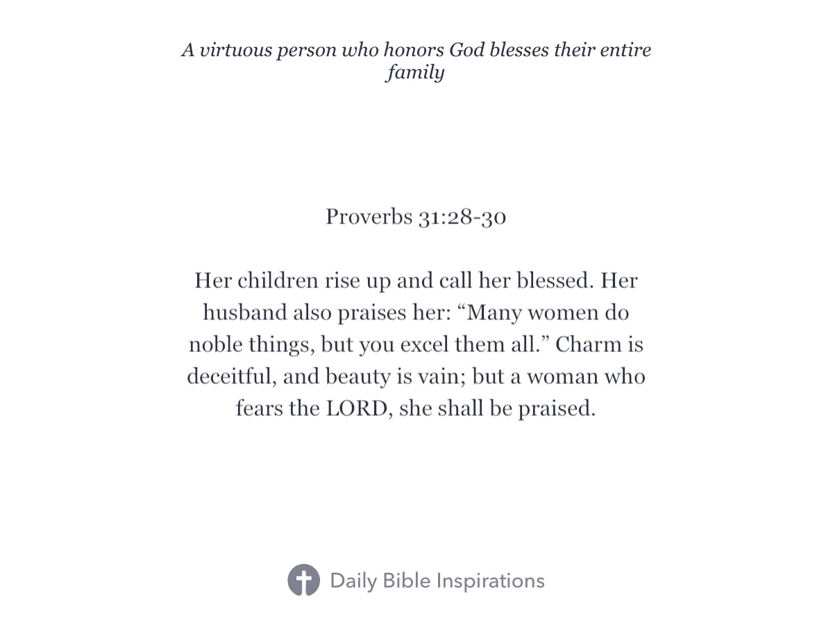 Proverbs 31:28-30 - Daily Bible Inspirations