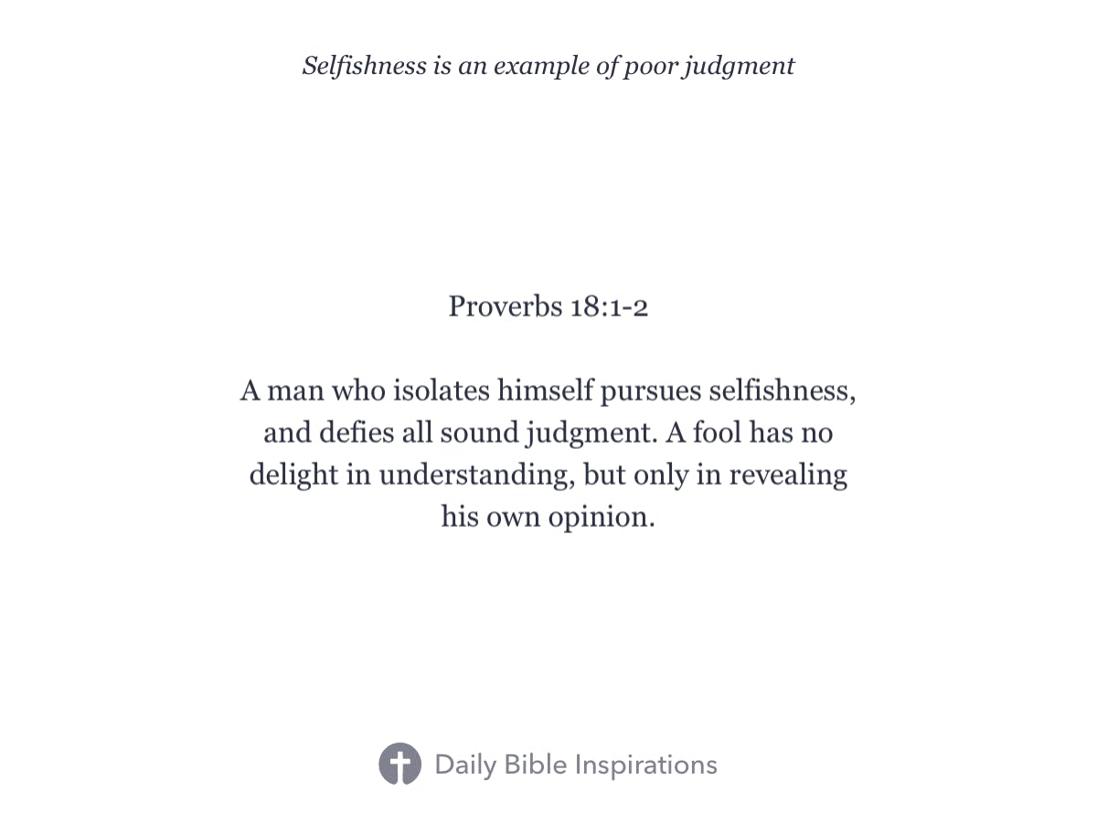 Proverbs 18:1-2 - Daily Bible Inspirations