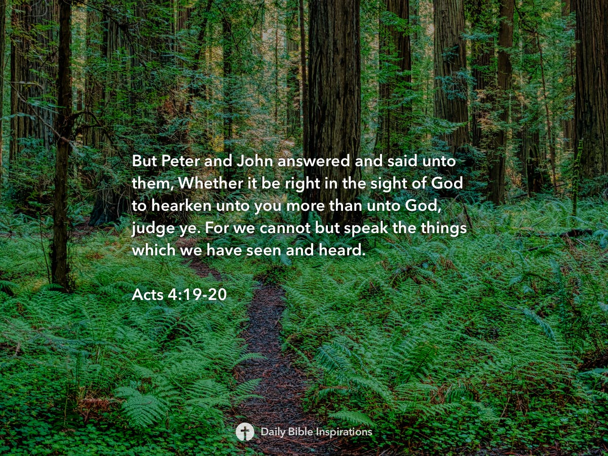 Acts 4:19-20 - Daily Bible Inspirations