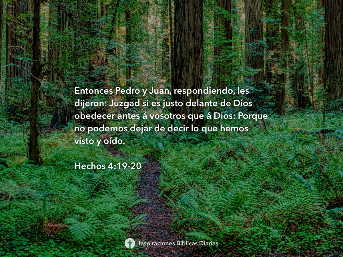 Hechos 4:19-20 - Inspiraciones Bíblicas Diarias