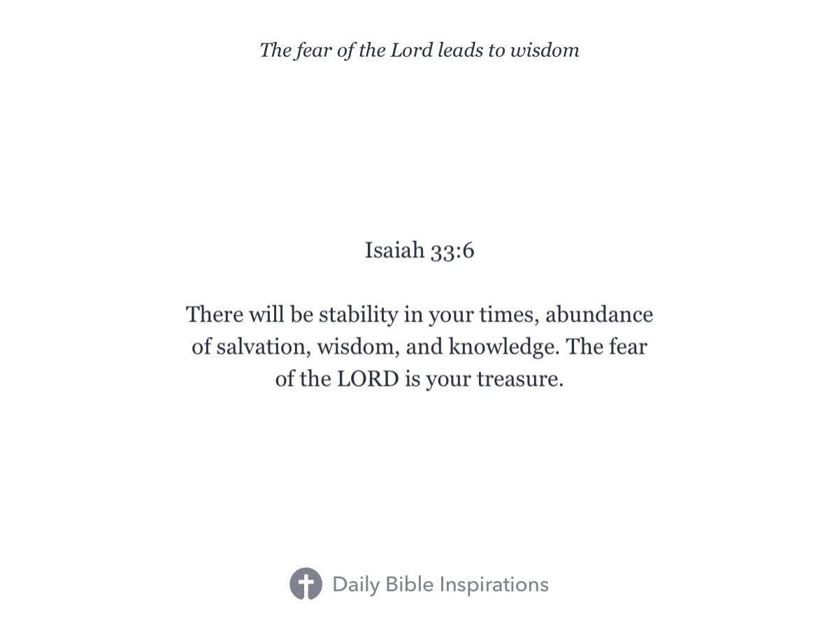 Isaiah 33:6 - Daily Bible Inspirations