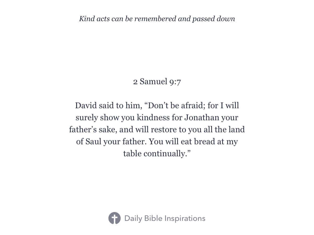 2 Samuel 9:7 - Daily Bible Inspirations