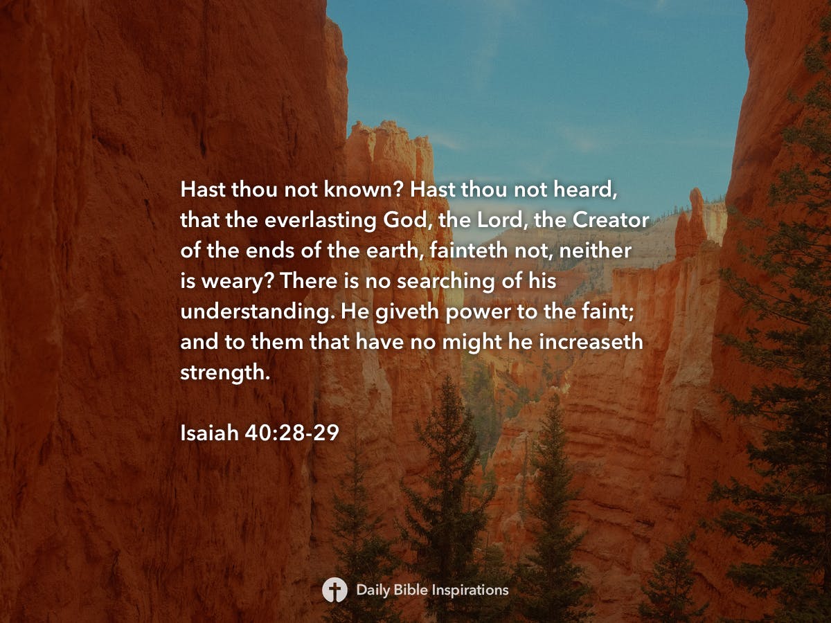 Isaiah 40:28-29 - Daily Bible Inspirations