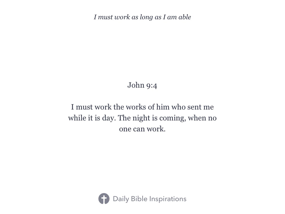 John 9:4 - Daily Bible Inspirations
