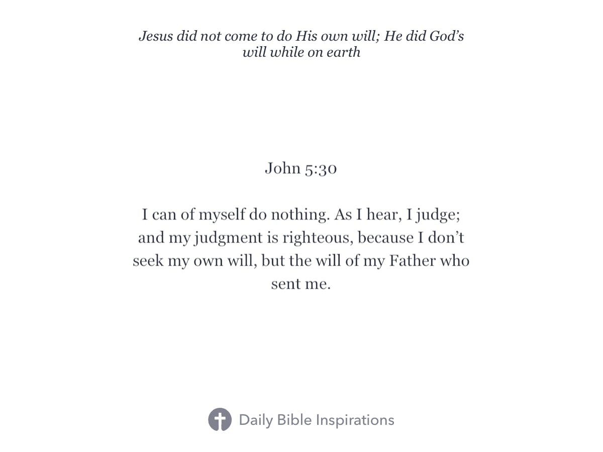 John 5:30 - Daily Bible Inspirations