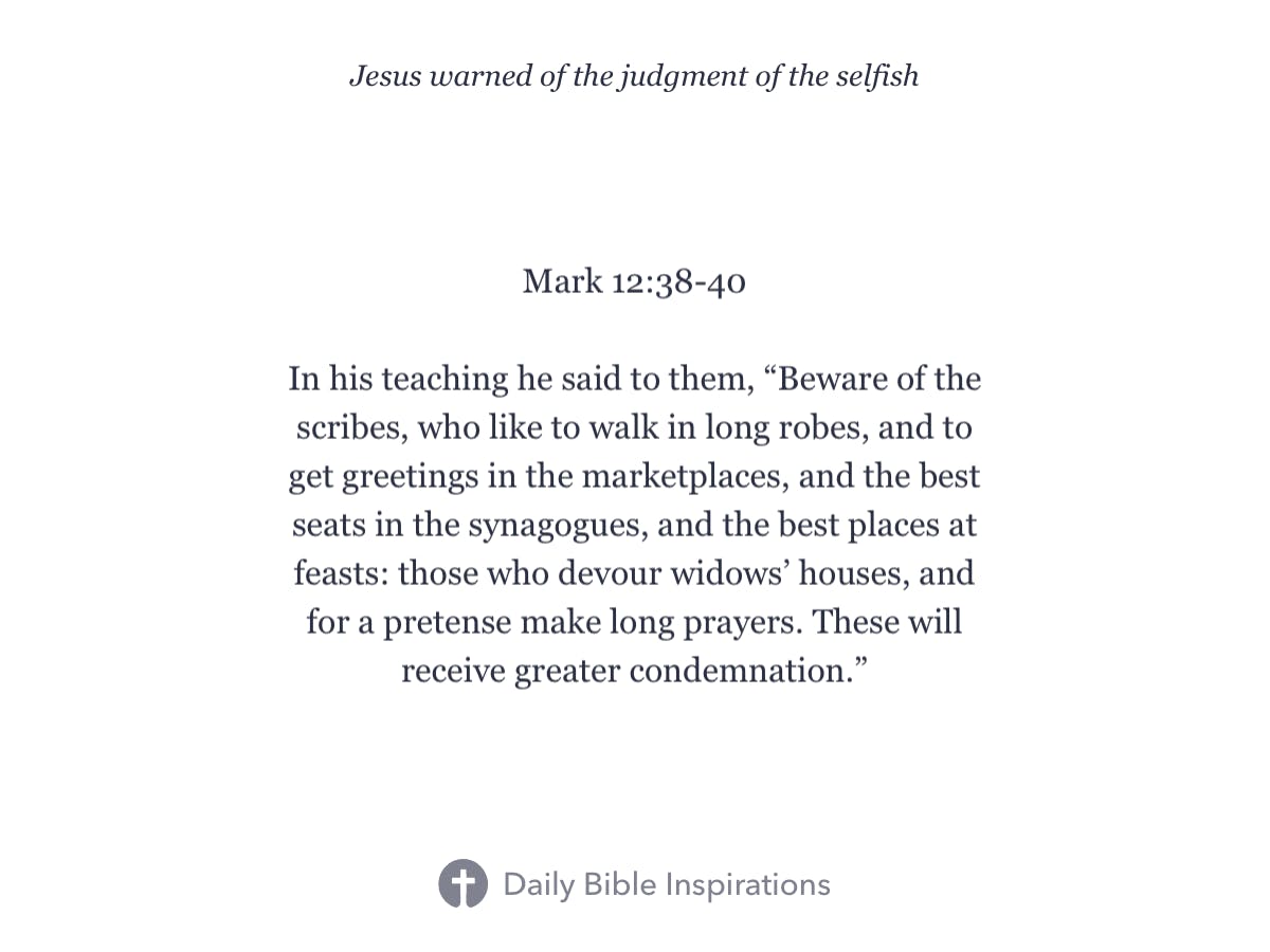 Mark 12:38-40 - Daily Bible Inspirations