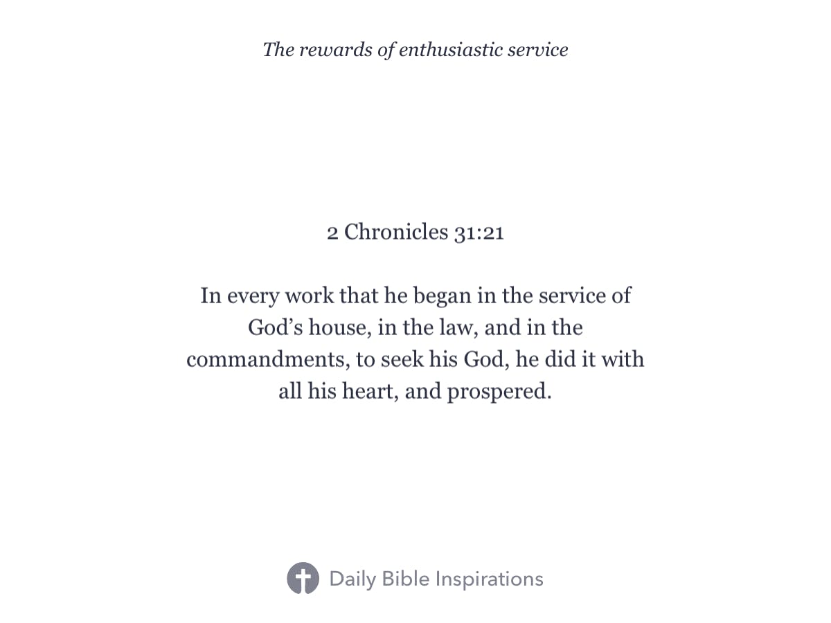 2 Chronicles 31:21 - Daily Bible Inspirations