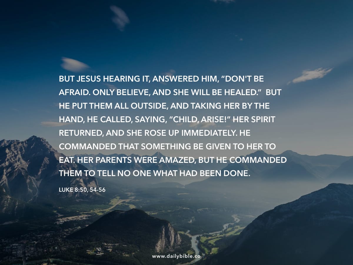 Luke 8:50, 54-56 - Daily Bible Inspirations