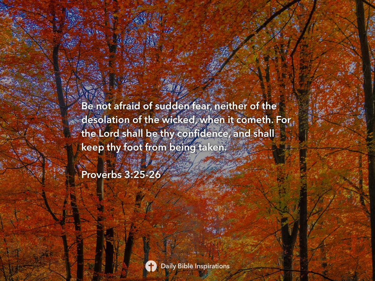 Proverbs 3 25 26 Daily Bible Inspirations