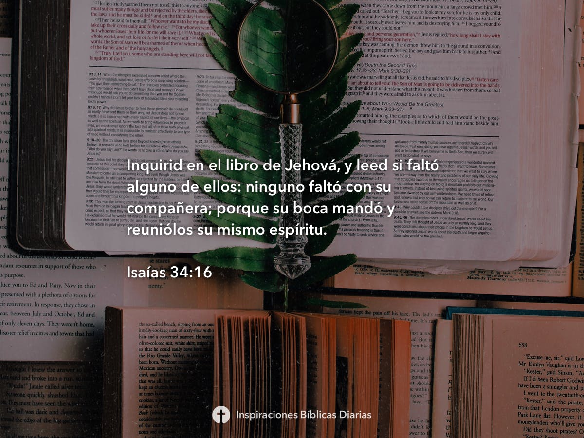 Isaías 34:16 - Inspiraciones Bíblicas Diarias