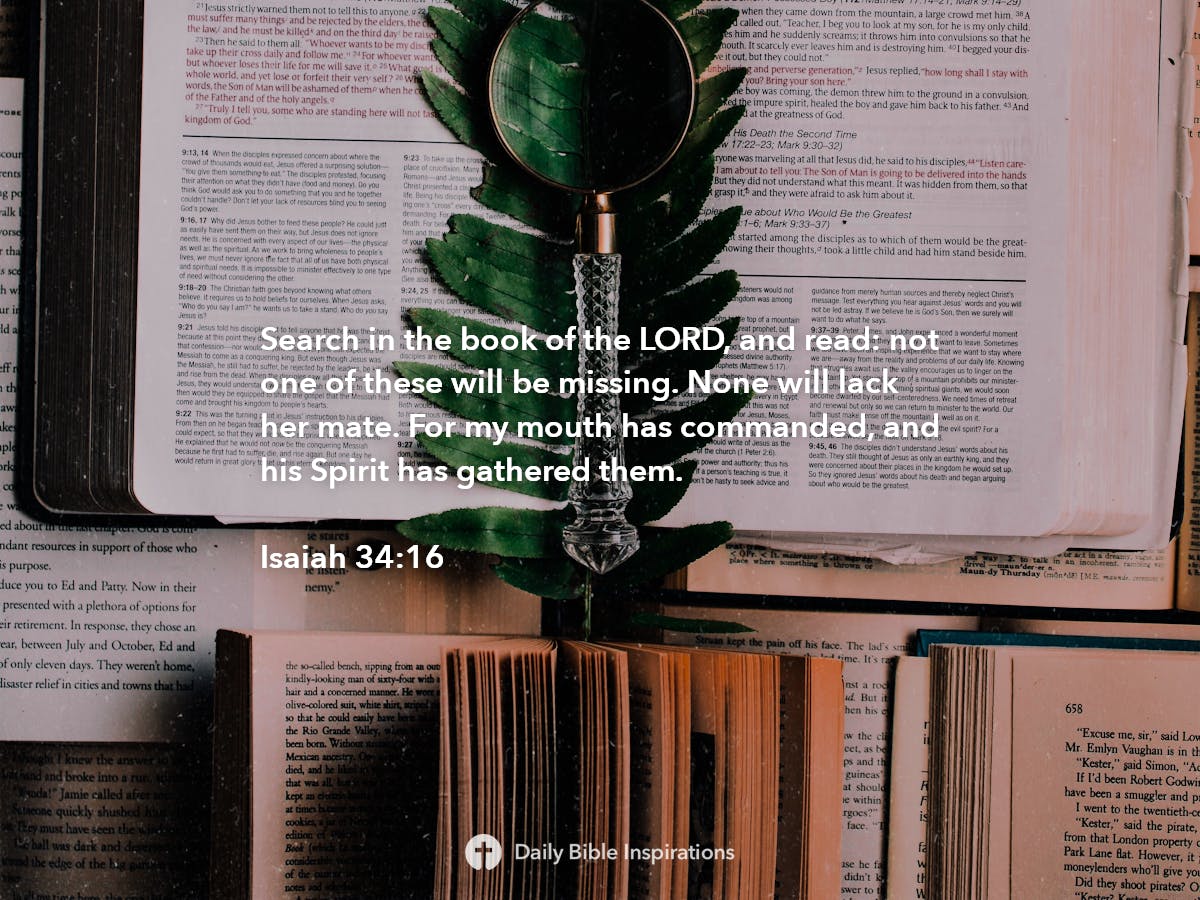 Isaiah 34:16 - Bible Inspirations