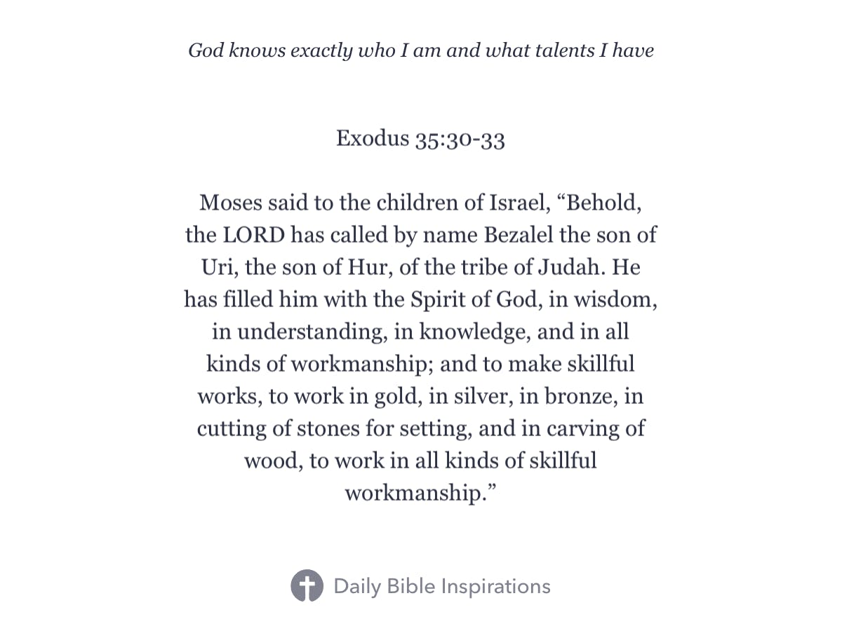 Exodus 35:30-33 - Daily Bible Inspirations