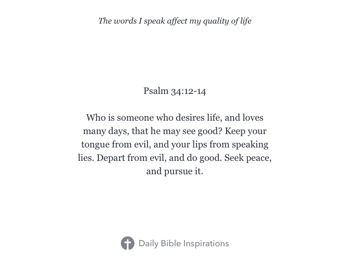 Psalm 34:12-14 - Daily Bible Inspirations