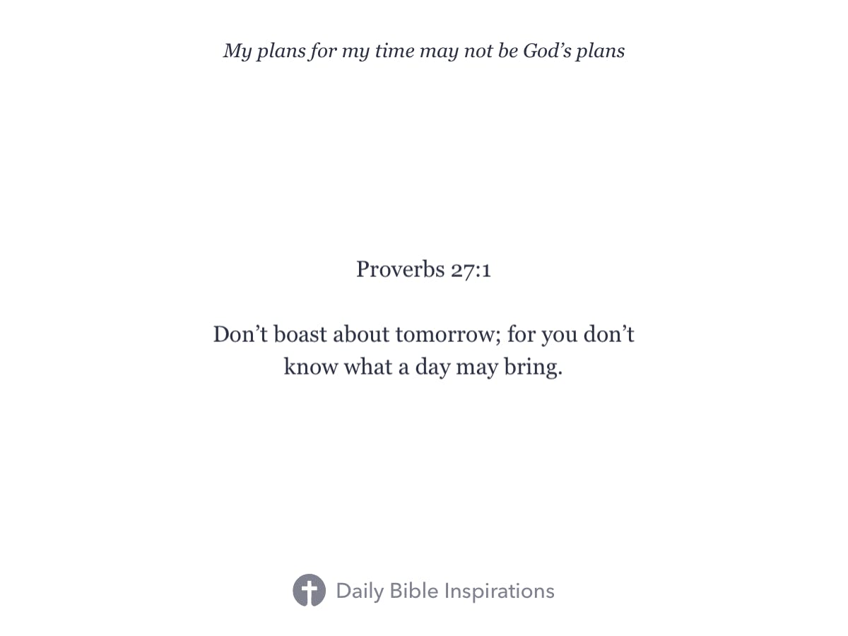 Proverbs 27:1 - Daily Bible Inspirations