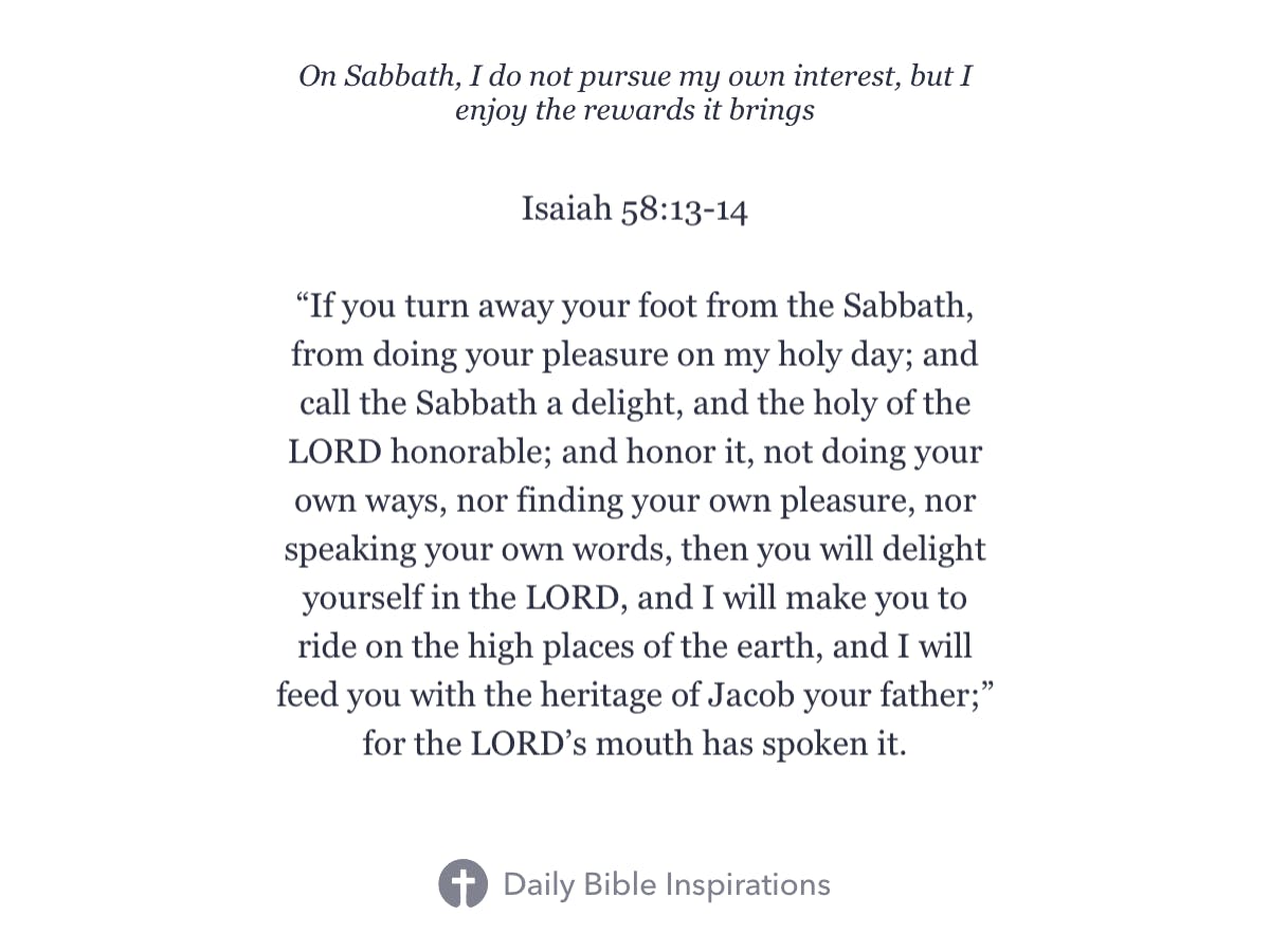 Isaiah 58:13-14 - Daily Bible Inspirations