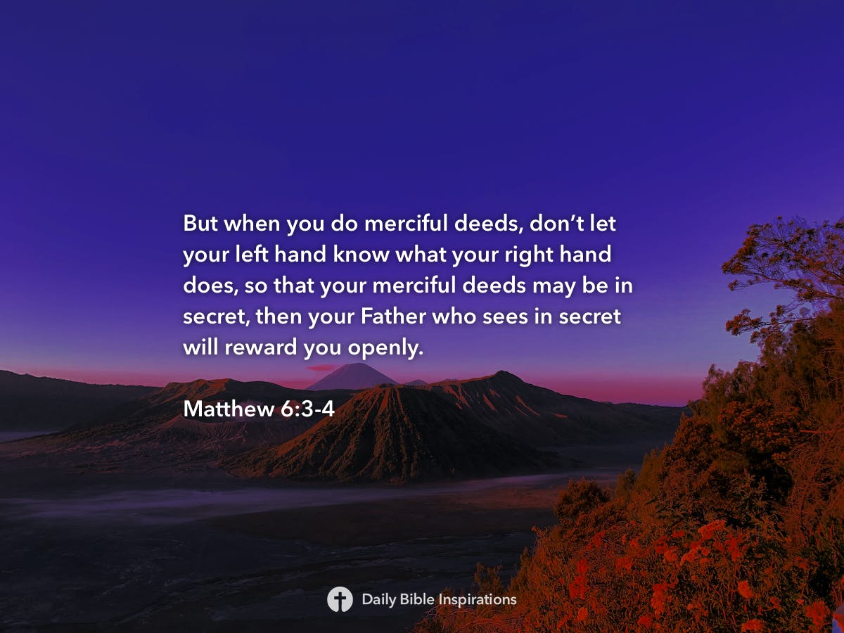 Matthew 6:3-4 | Daily Bible Inspirations