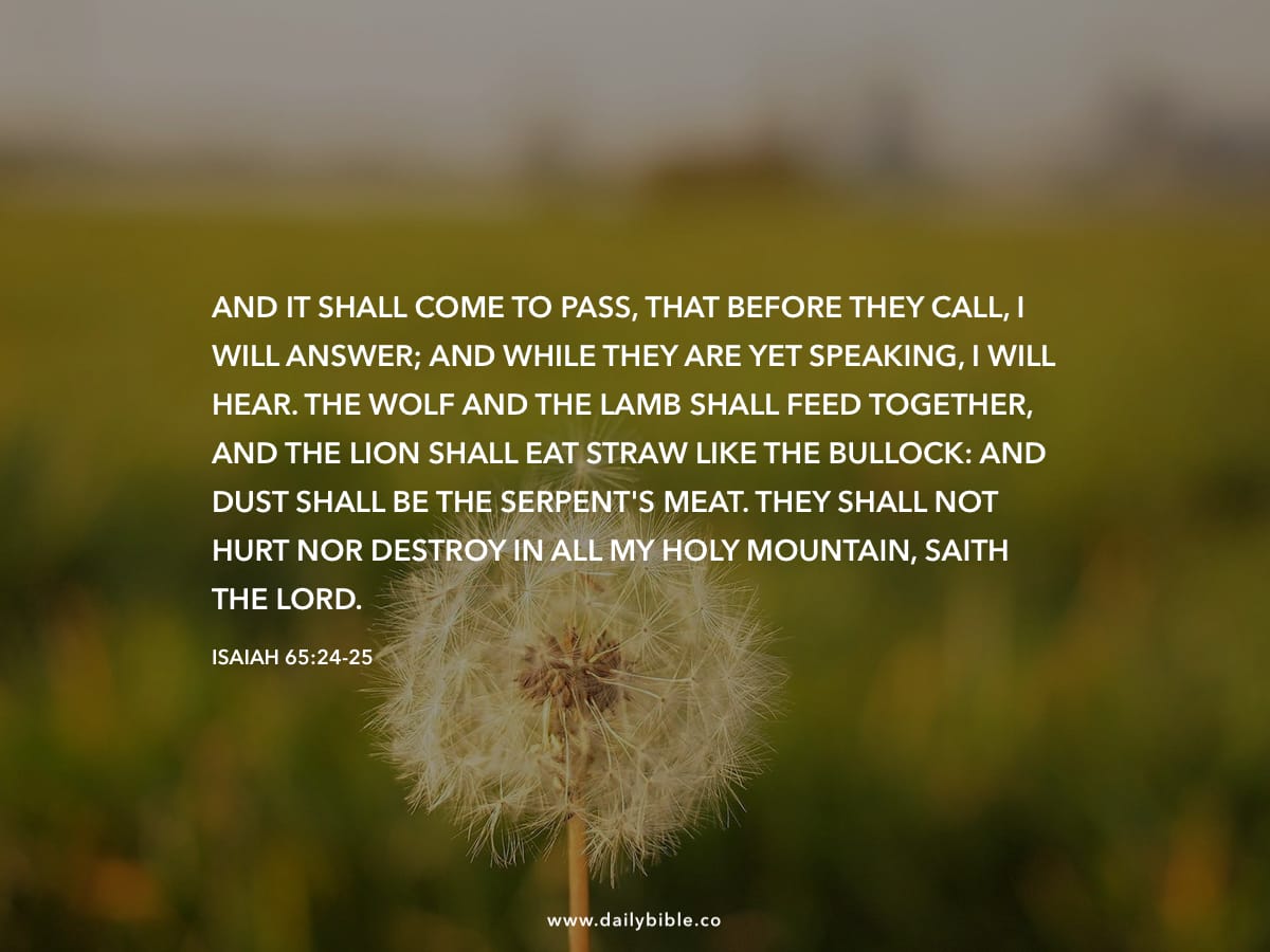 Isaiah 65:24-25 - Daily Bible Inspirations